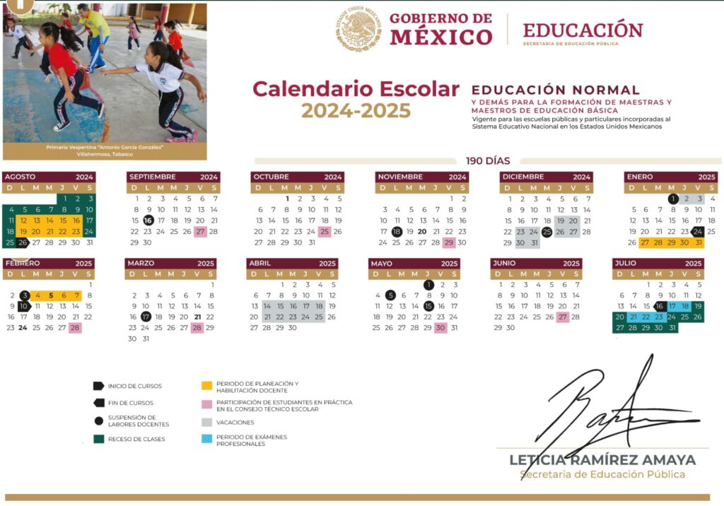 Calendario SEP